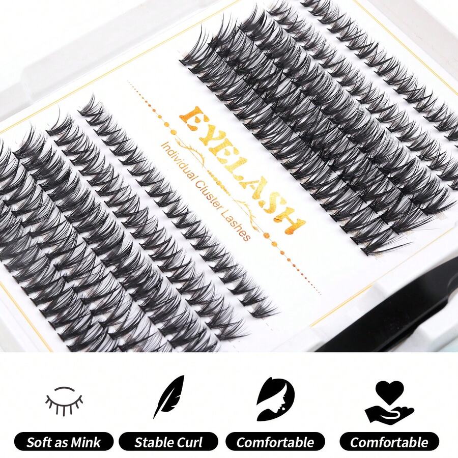 Eyelash Extension Kit 200pcs Lash Clusters C Curl 10-16mm Mix 40D ...