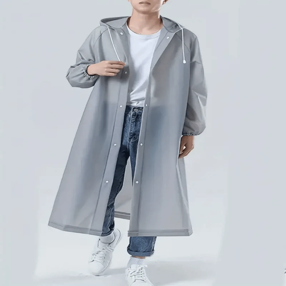 Reusable Hooded Raincoat, EVA Rain Poncho, Lightweight Raincoat ...