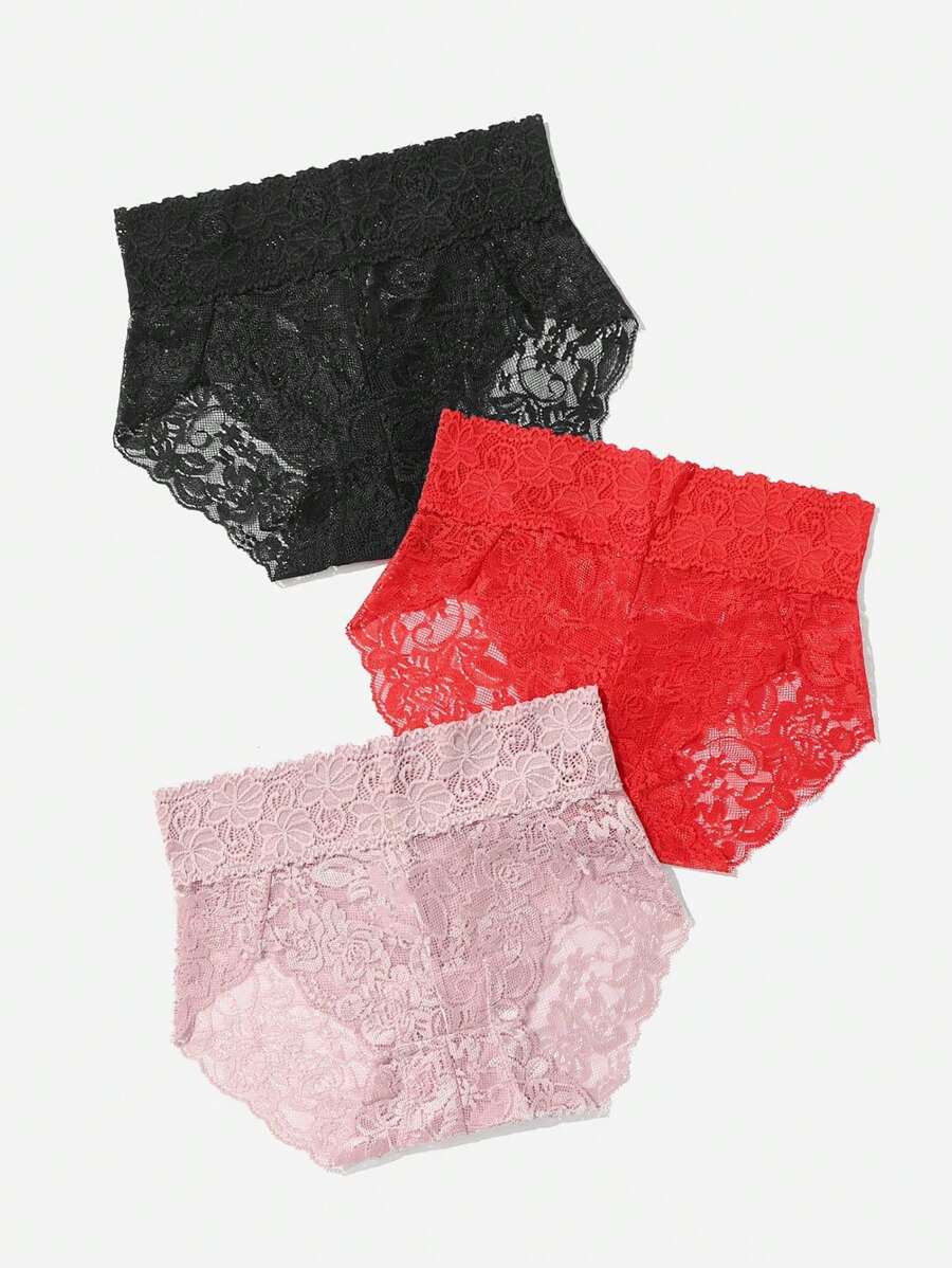 Calzones de encaje triangular de unicolor simples y cómodos para ...