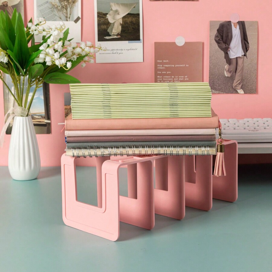 2 Pack Desktop Bookends, Book Stand, File Holder, Four-Grid File Rack ...