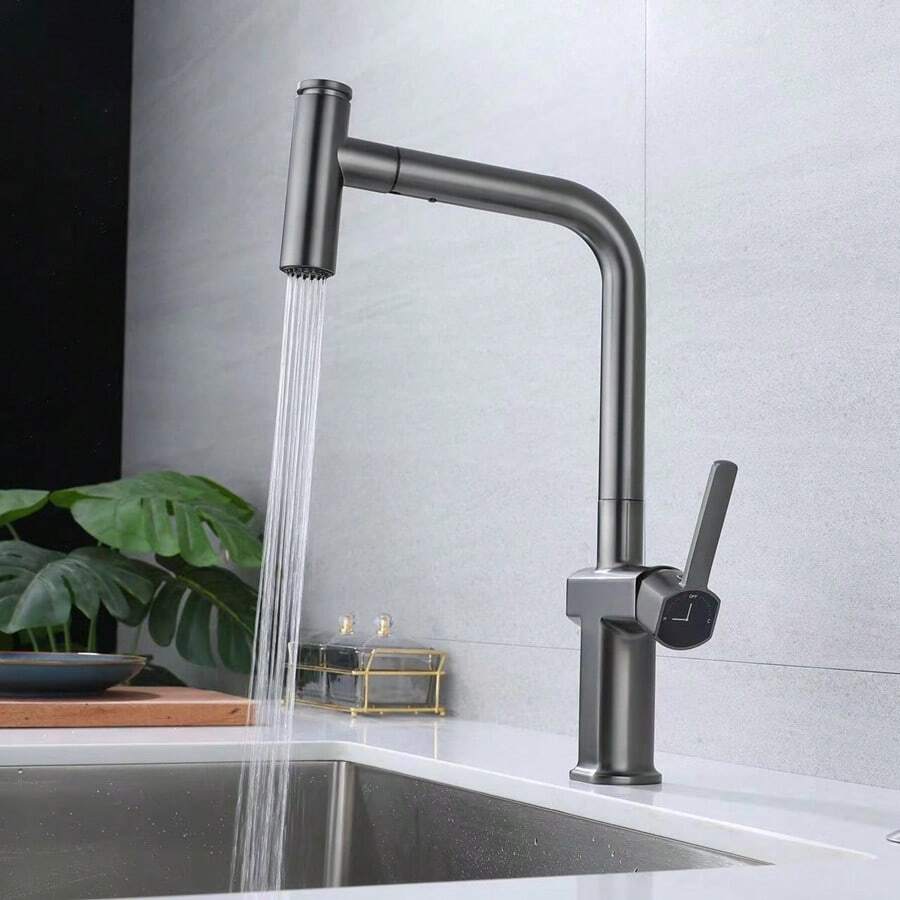 Kitchen Faucet Hot And Cold Pull-Out Faucet Vegetable Washing Sink ...