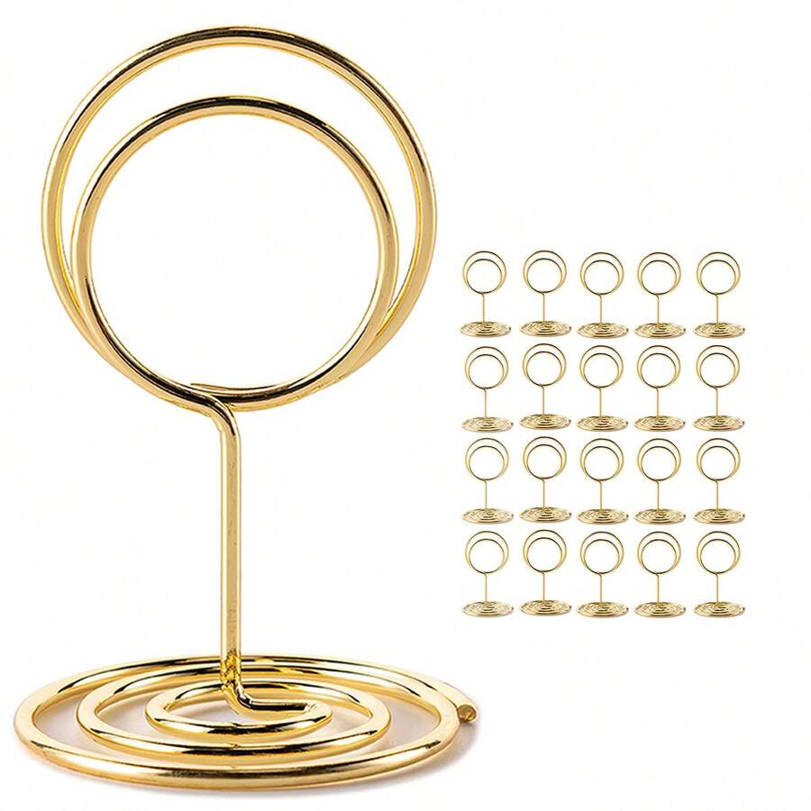 20Pcs Gold Table Number Holders, Place Card Holders, Wire Picture ...