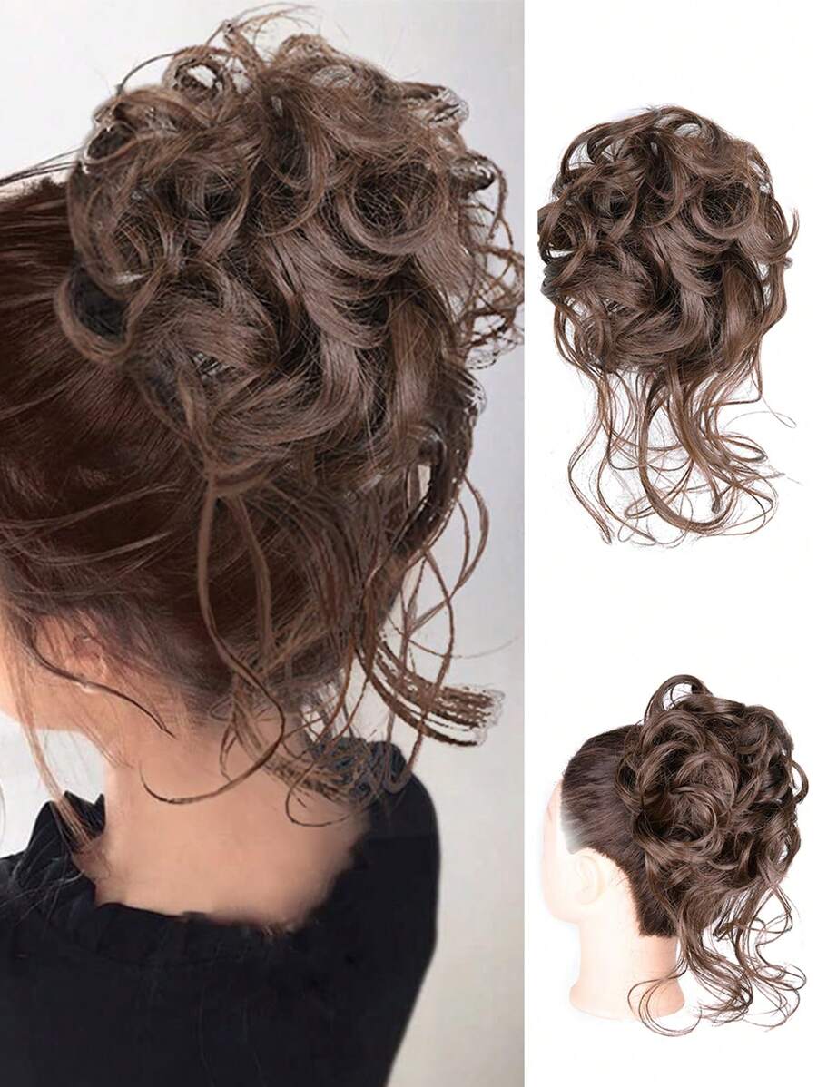 Mechón de pelo para moño desordenado de verano, scrunchie para moño ...