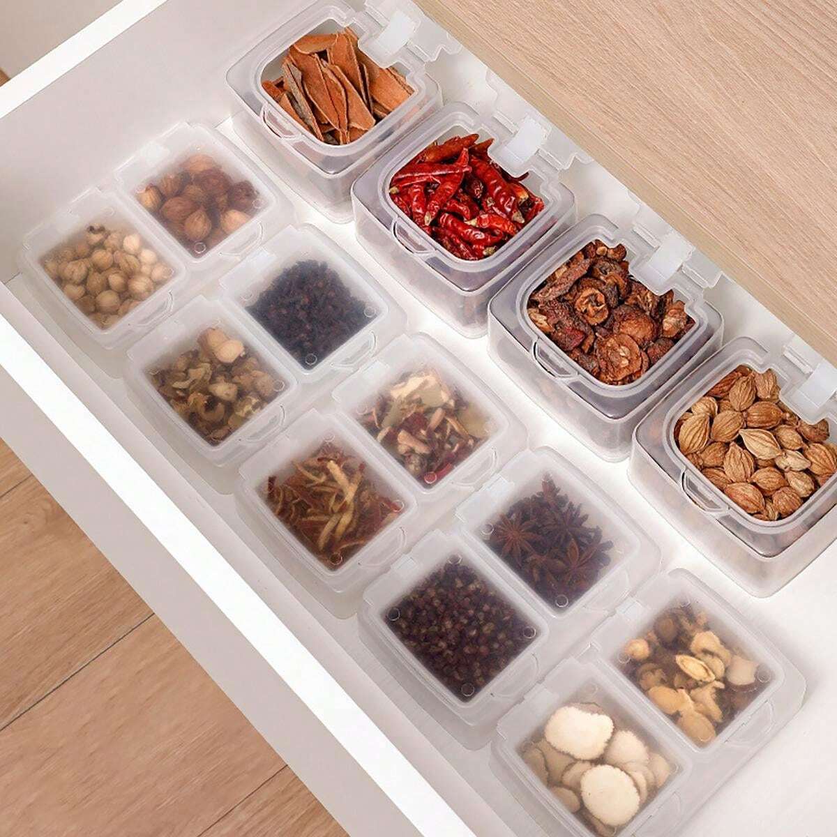 Kitchen Spice Storage Box, Flip-Type Container For Dried Chili, Spices ...
