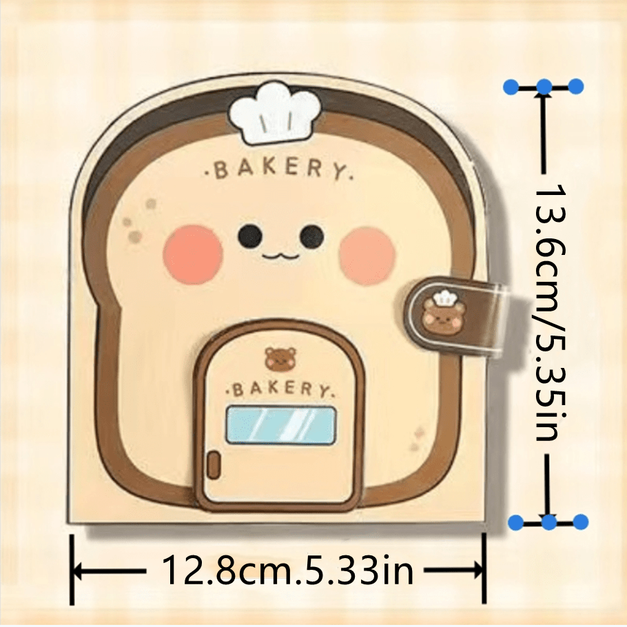 One Size Bread Shop Paper Toy Book DIY Handmade Quiet Book Food Paper ...