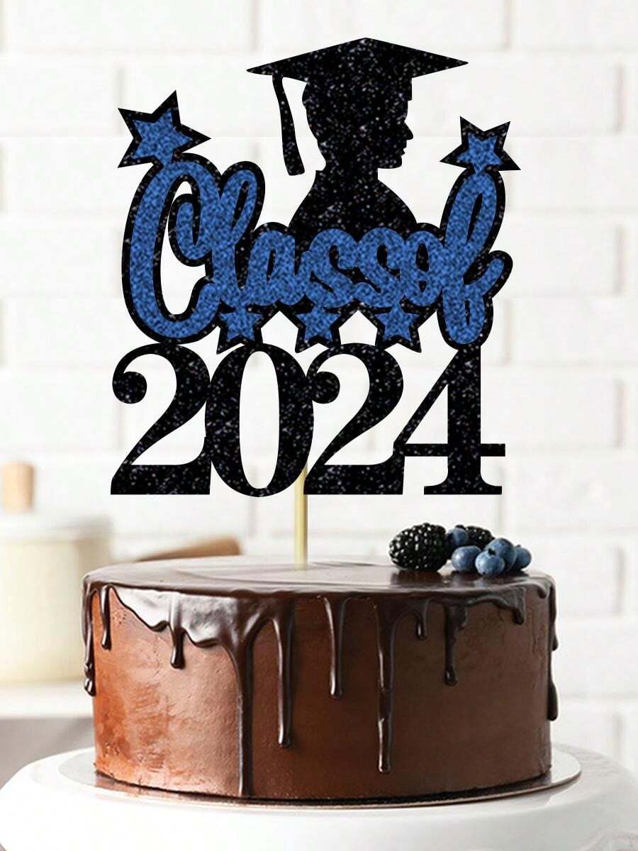 1 Pack Class Of 2024 Cake Topper Glitter Congrats Graduate 2024 ...