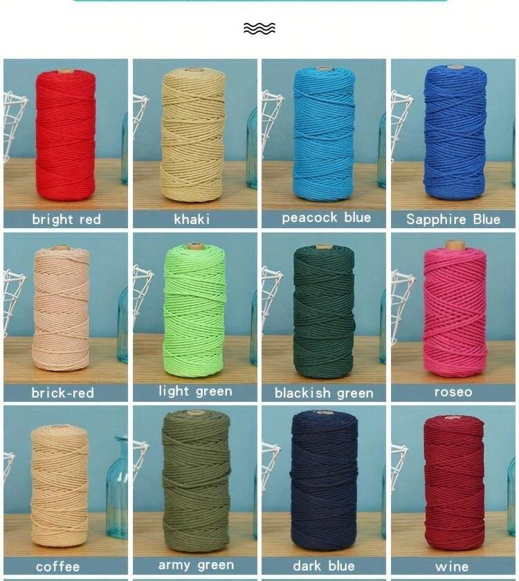 Corda Colorida de 3mm Grossa DIY Trançada Feita à Mão para Tecelagem ...