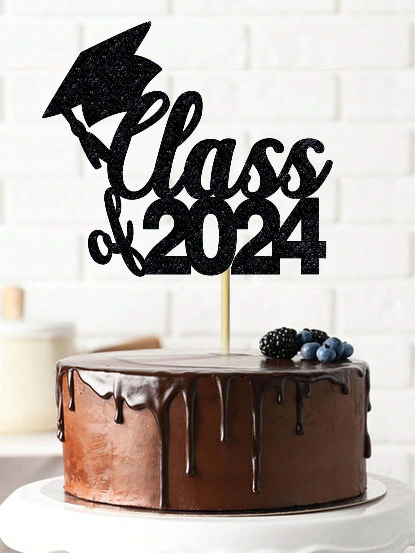1 Packung Class Of 2024 Kuchendeckel Glitzer Glückwunsch-Cap-2024 ...