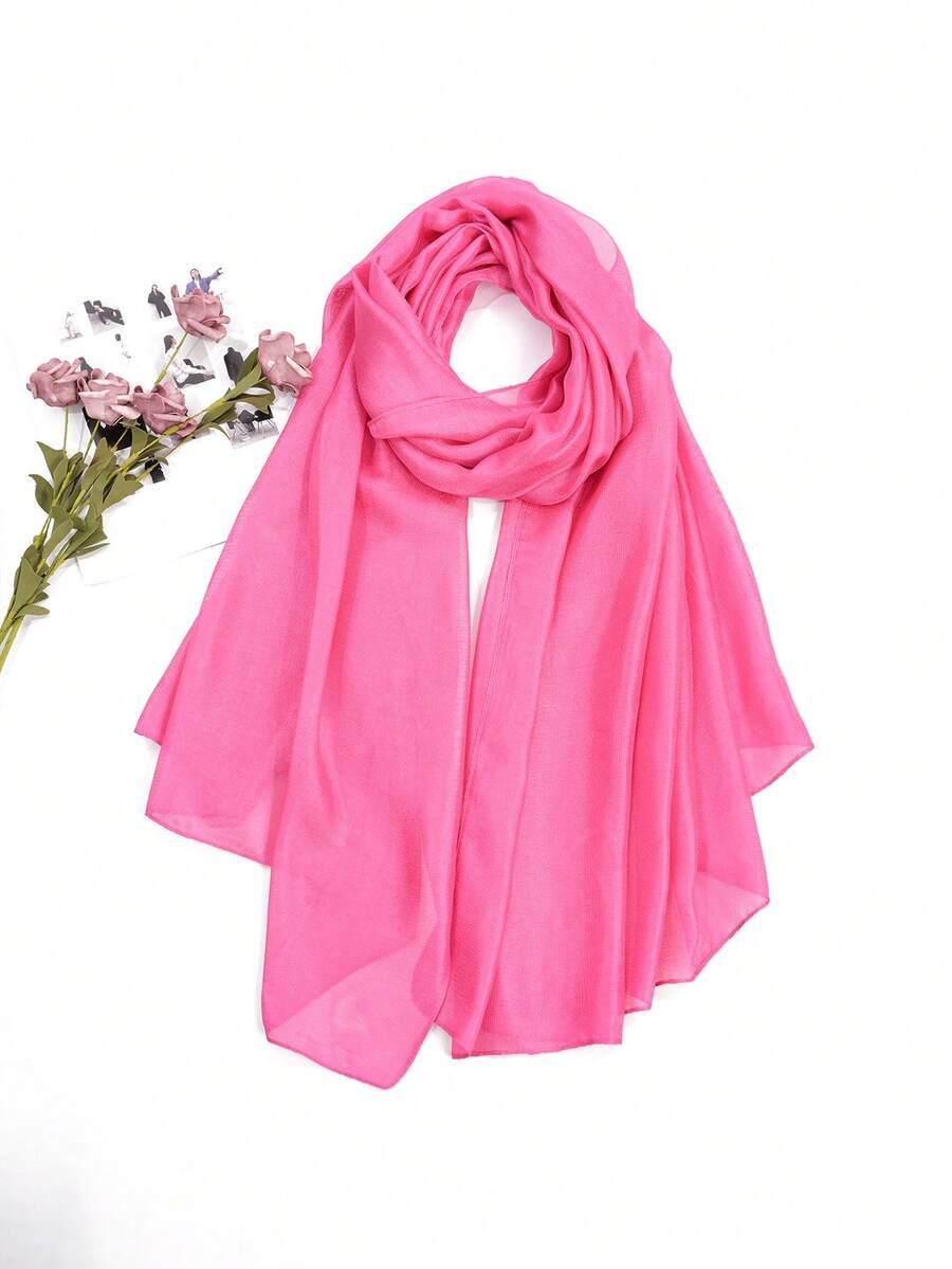 A Stylish And Soft Linen Solid Color Beach Towel Scarf Shawl That Can ...