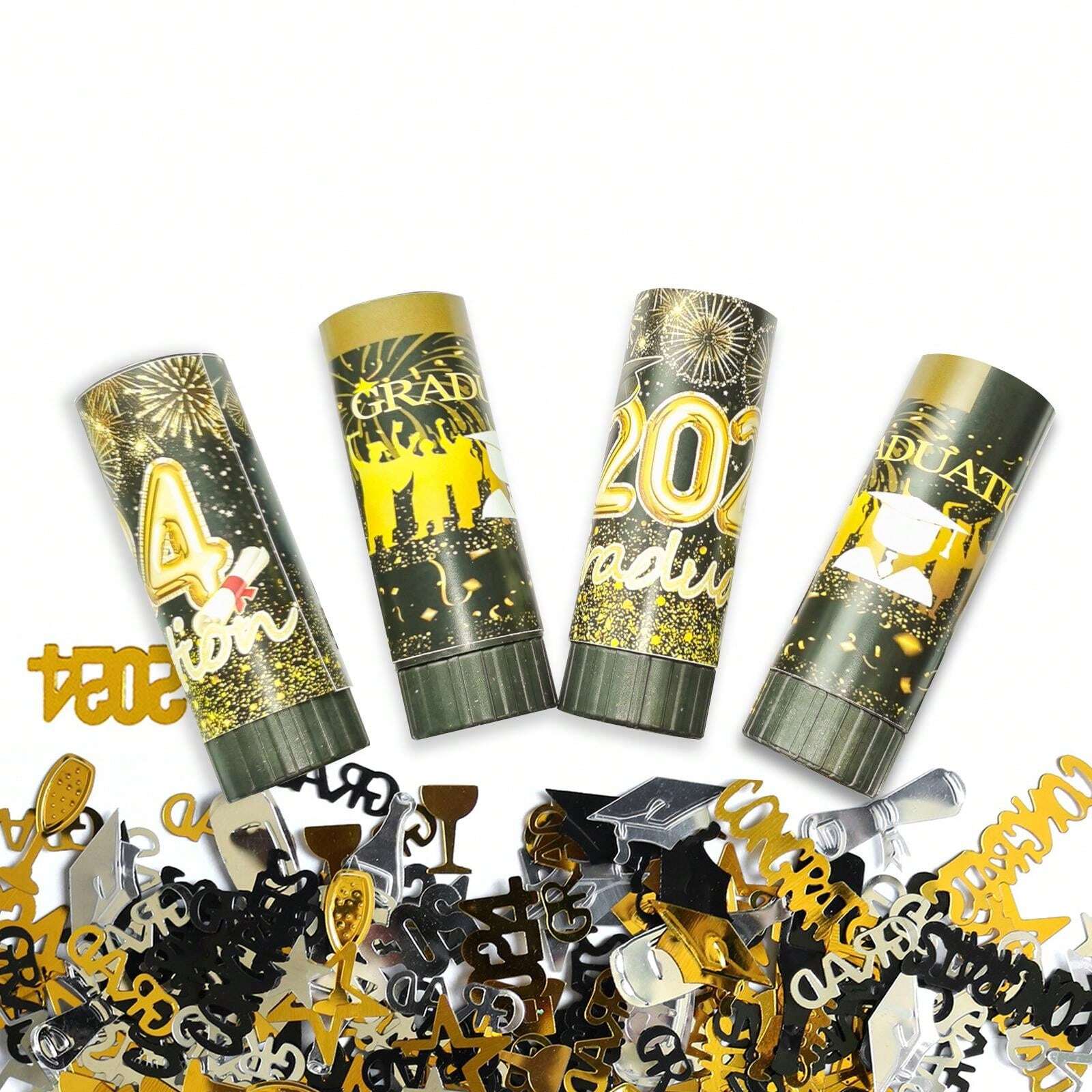 4PCS Congrats Grad Push Pop Confetti Fireworks Tube Confetti Cannons ...