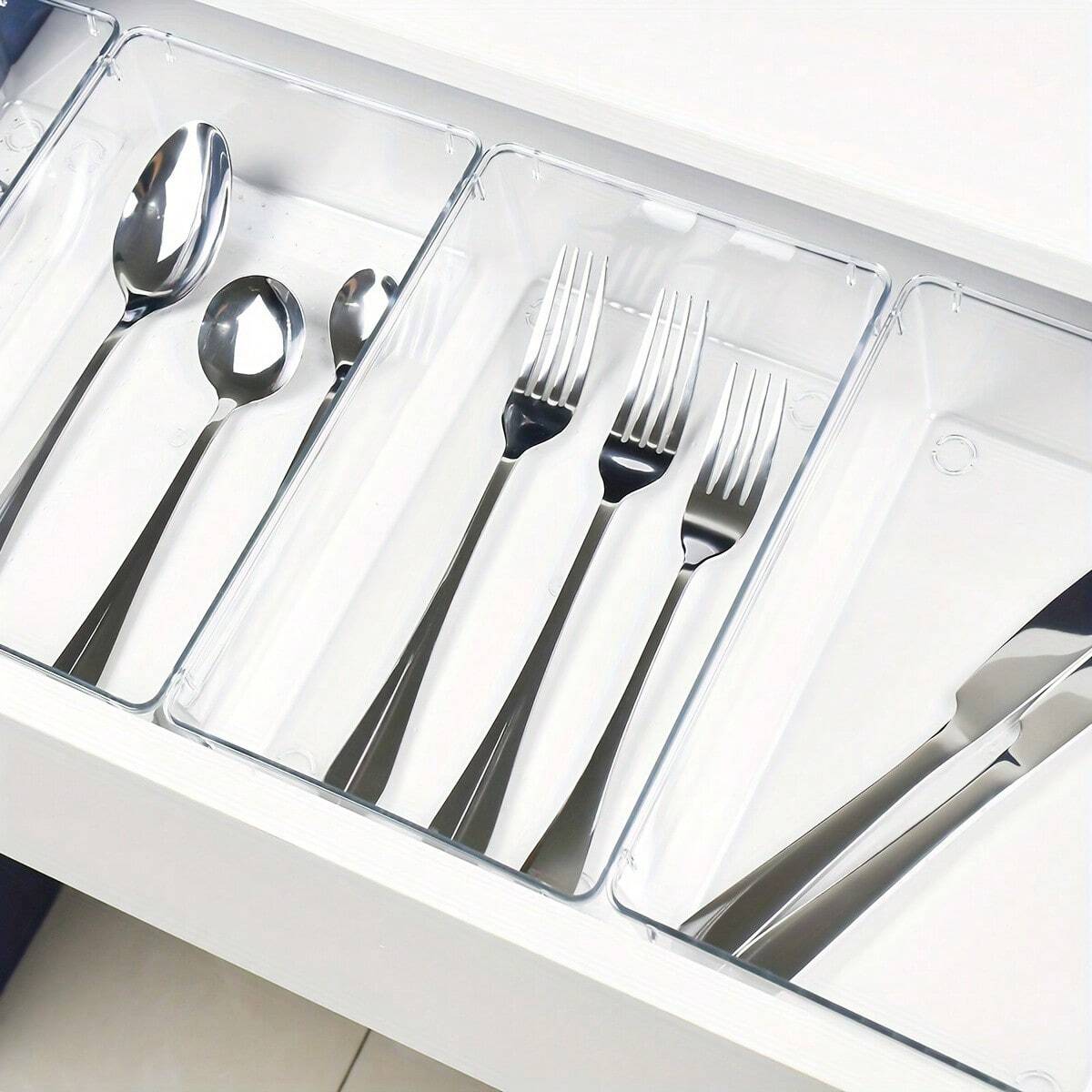 25pcs Clear Drawer Organizers Set, Multifunctional Plastic Storage Box ...