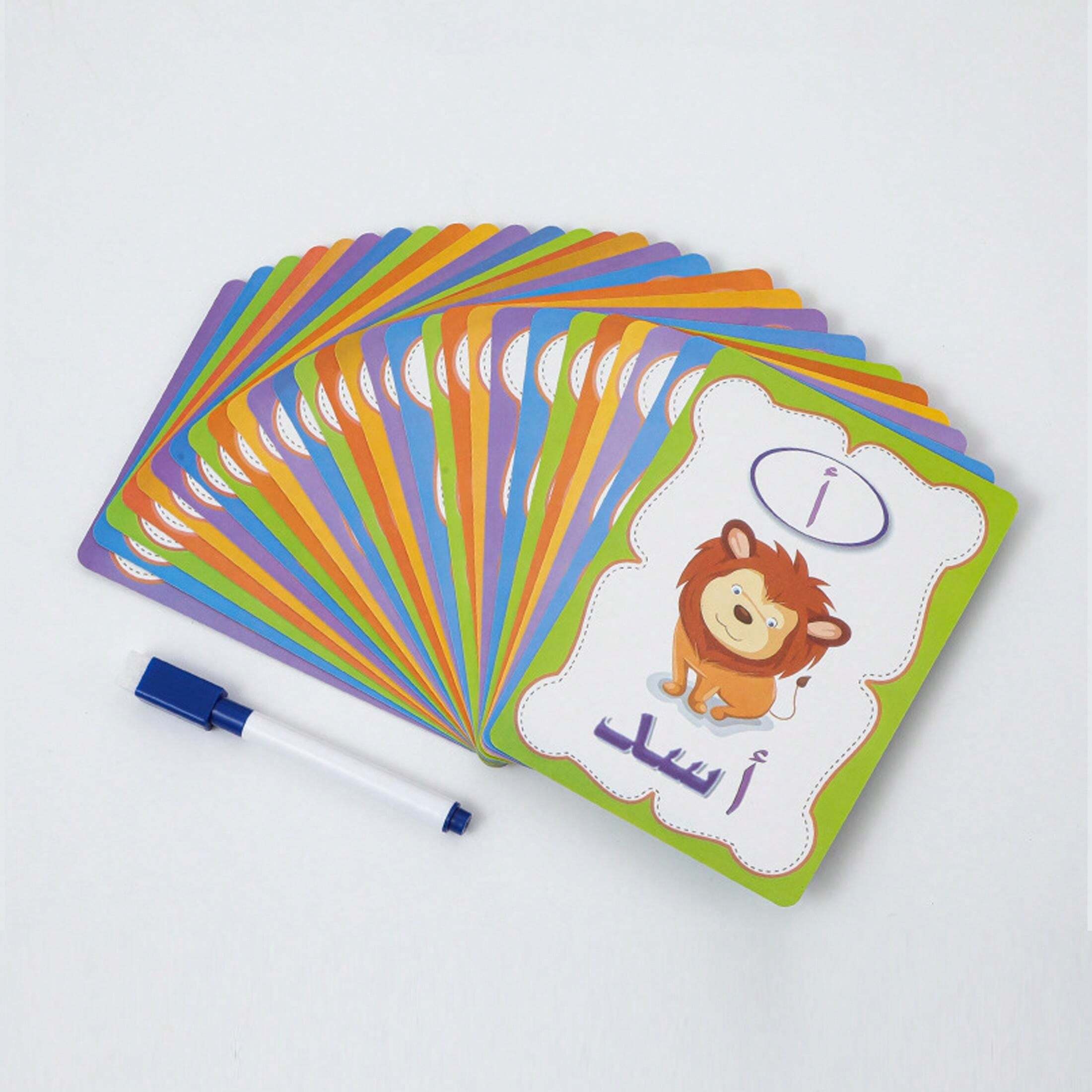 Educational Arabic Alphabet Flashcards For Kids, Erasable, Preschool ...