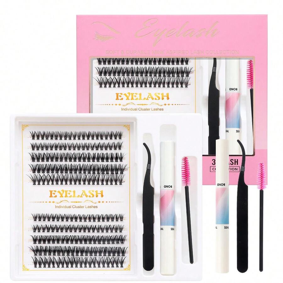 Eyelash Extension Kit 200pcs Lash Clusters C Curl 10-16mm Mix 40D ...
