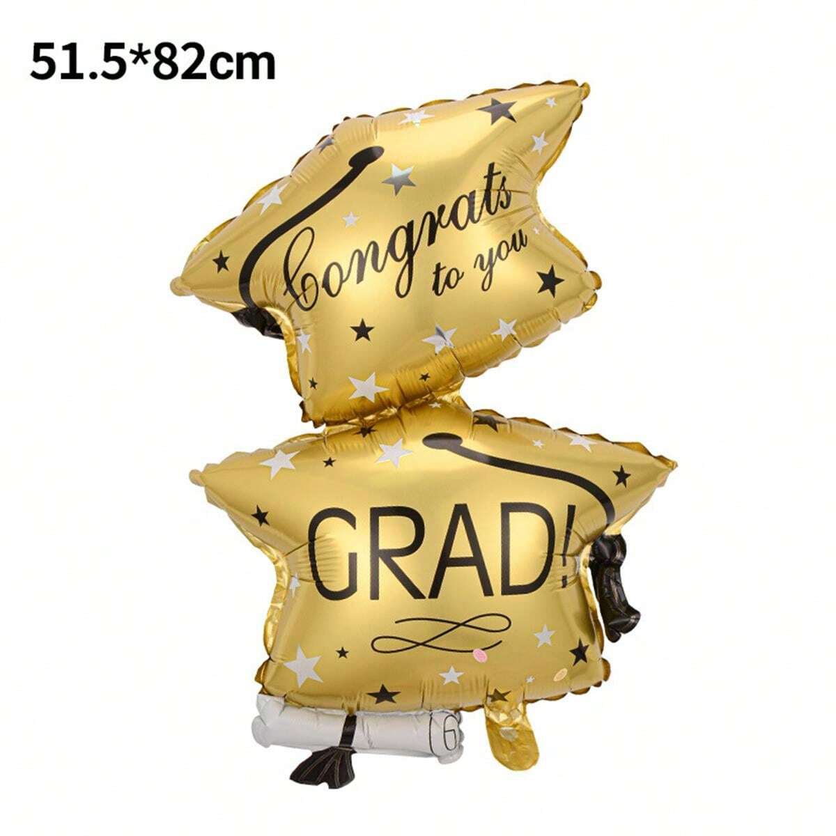 2024 Graduation Aluminum Film Balloon Gold Double Five-Pointed Star ...