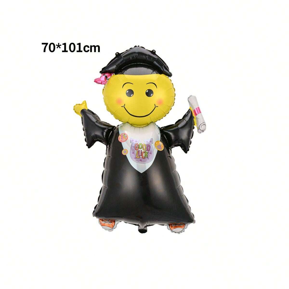 2024 Graduation Aluminum Foil Balloon Black Cartoon Doctor Hat Balloon ...