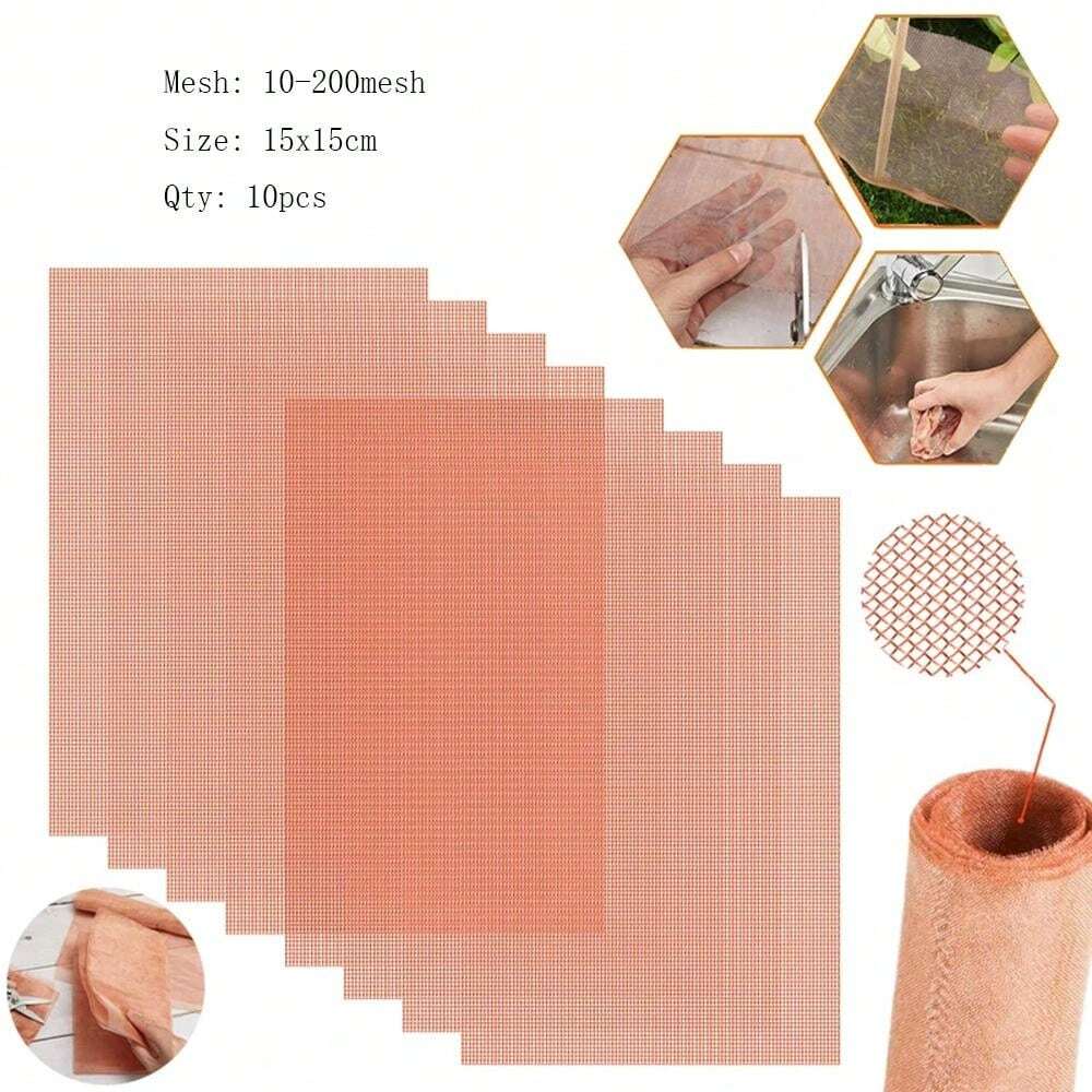 10pcs 5.9x5.9 Inch Copper Wire Mesh 10-200 Mesh Laboratory Filtering ...