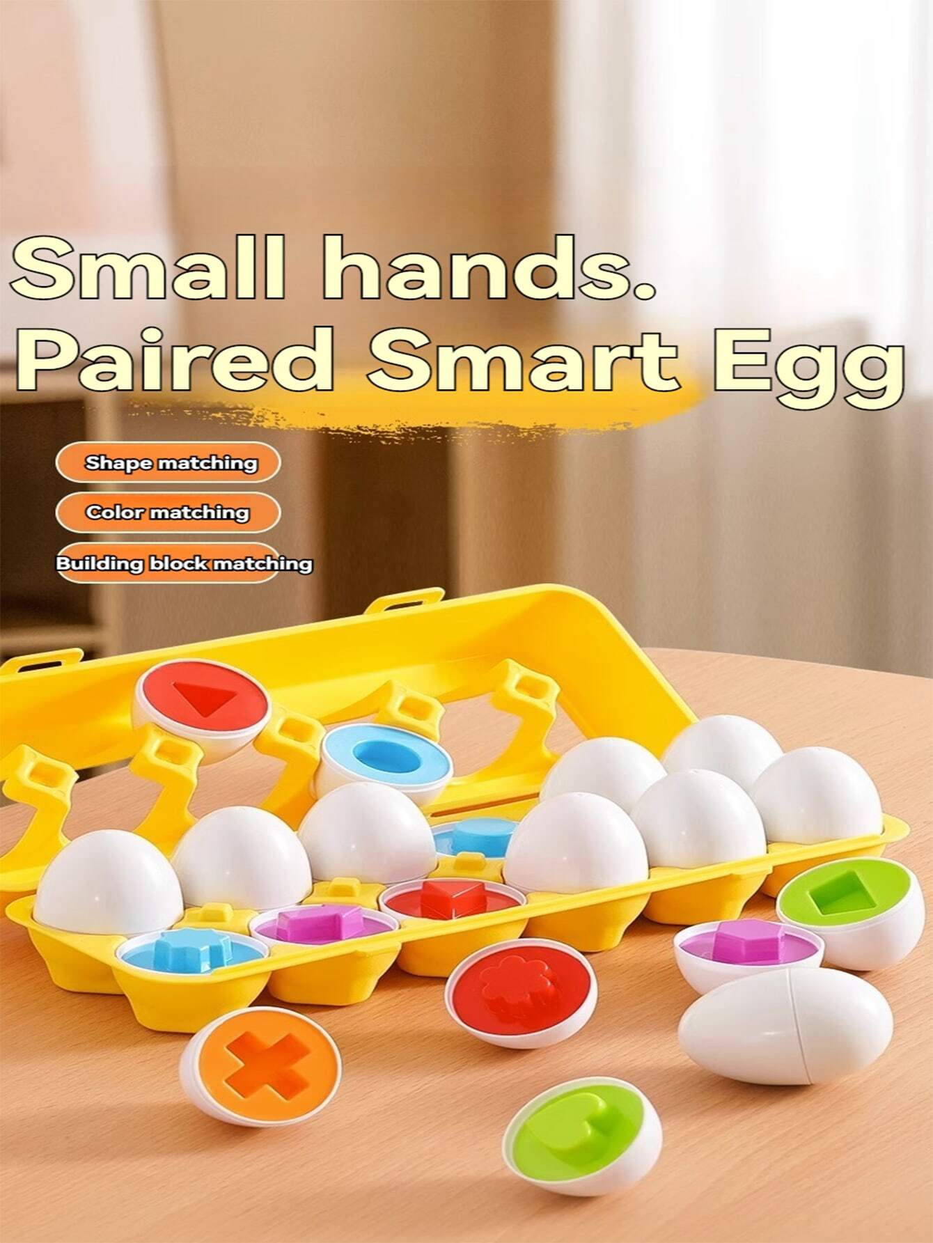 12pcs Matching Egg Shape & Color Sorter Puzzle, Halloween Egg Toys For ...