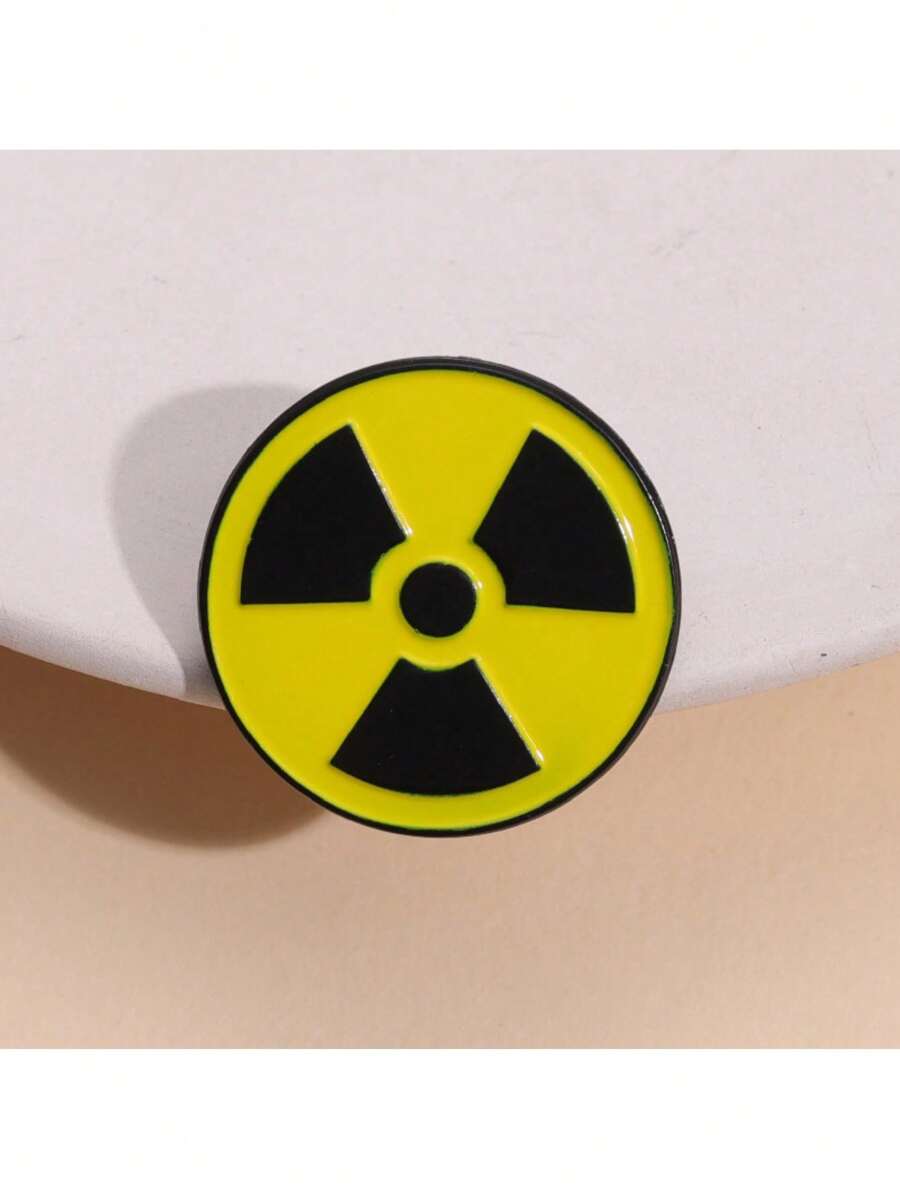 Creative Biochemical Radiation Sign Circular Metallic Brooch ...
