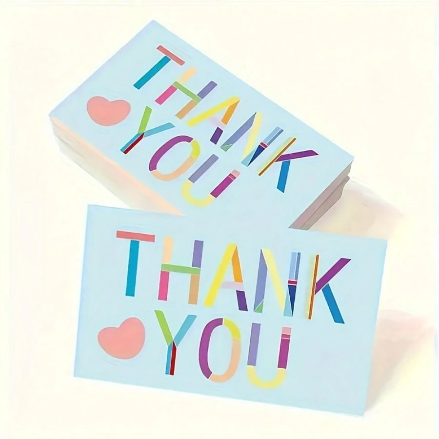 50pcs Thank You Cards Business Decorative Gift Tags Card Appreciation ...