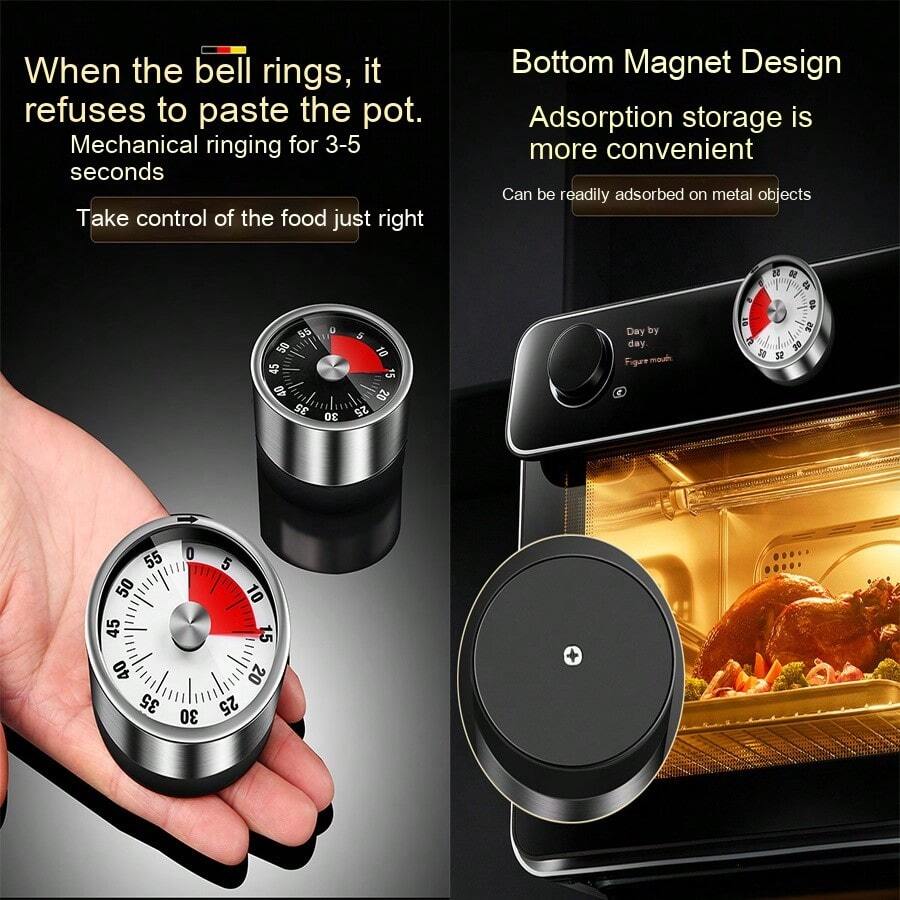 Stainless Steel Mechanical Timer With Magnetic Visual Countdown ...