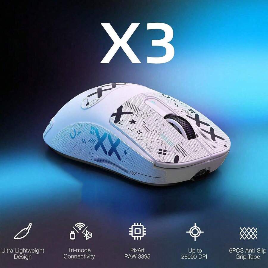 ATTACK SHARK X3 SUPERLIGHT Wireless Gaming Mouse, 49g Ultralight ...