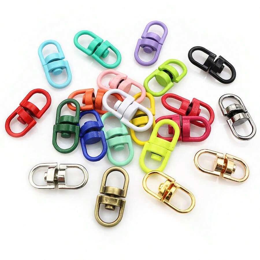 20pcs 19x9mm Hook Clasp 8-Character Rotating Buckle Keychain Chain ...