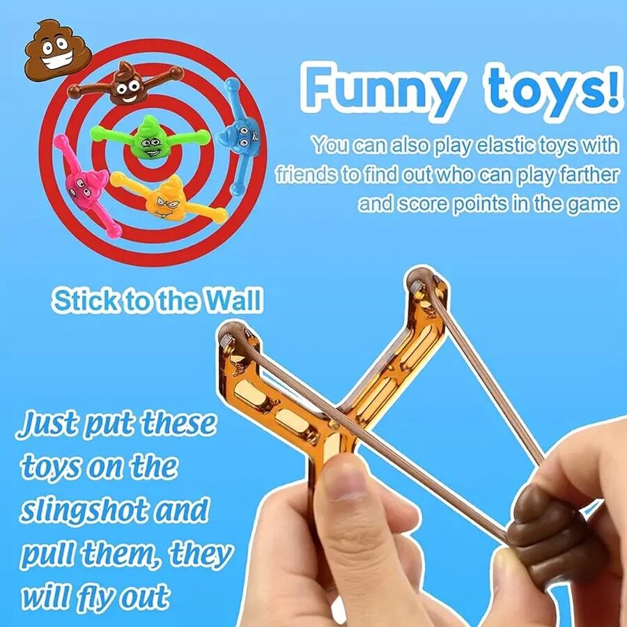 3pcs Creative Tricky Funny Ejection Poop Slingshot, Large Poop Vent ...