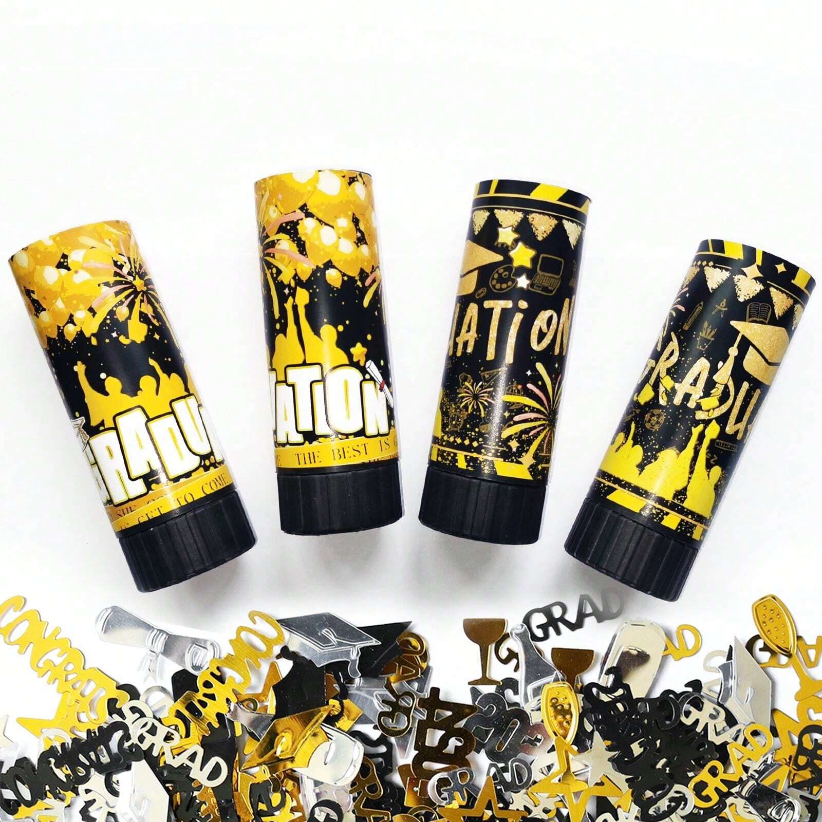 4PCS Congrats Grad Push Pop Confetti Fireworks Tube Happy Graduation ...