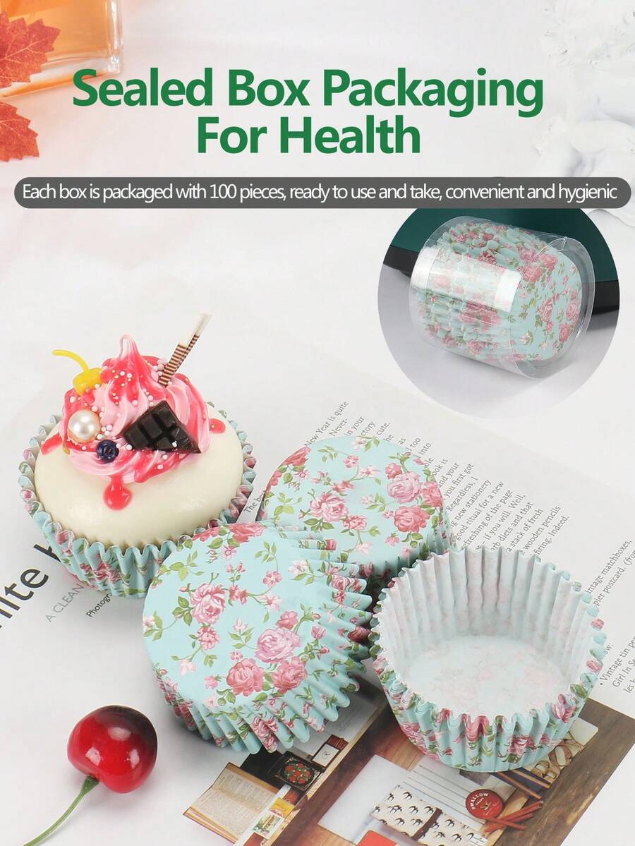 Mother\ Day Themed Dessert Paper Cups, 100pc Cupcake Wrappers With Blue ...