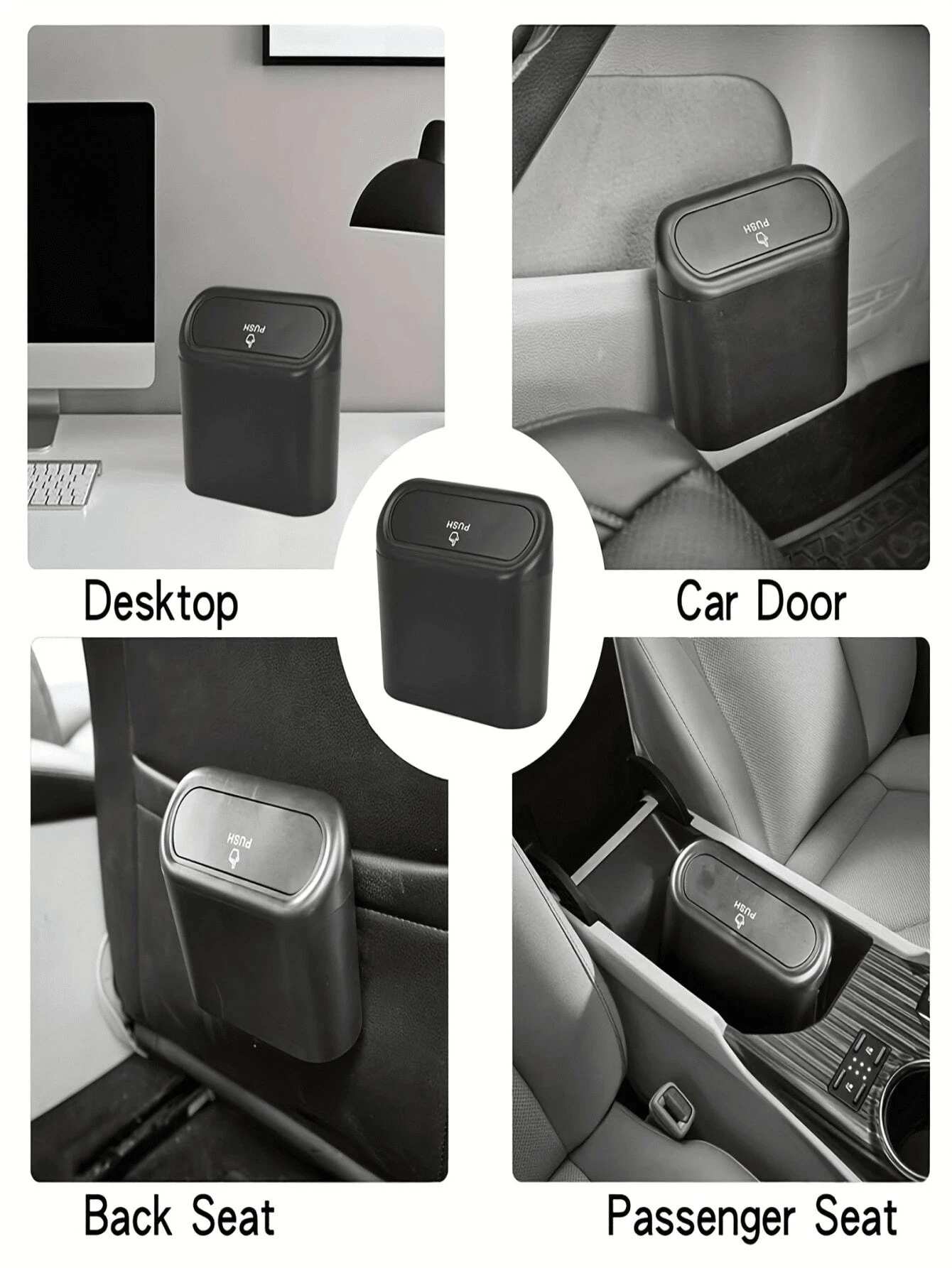 1 Pcs Car Clamshell Garbage Can Seat Back Door Hanging Storage Box Car ...