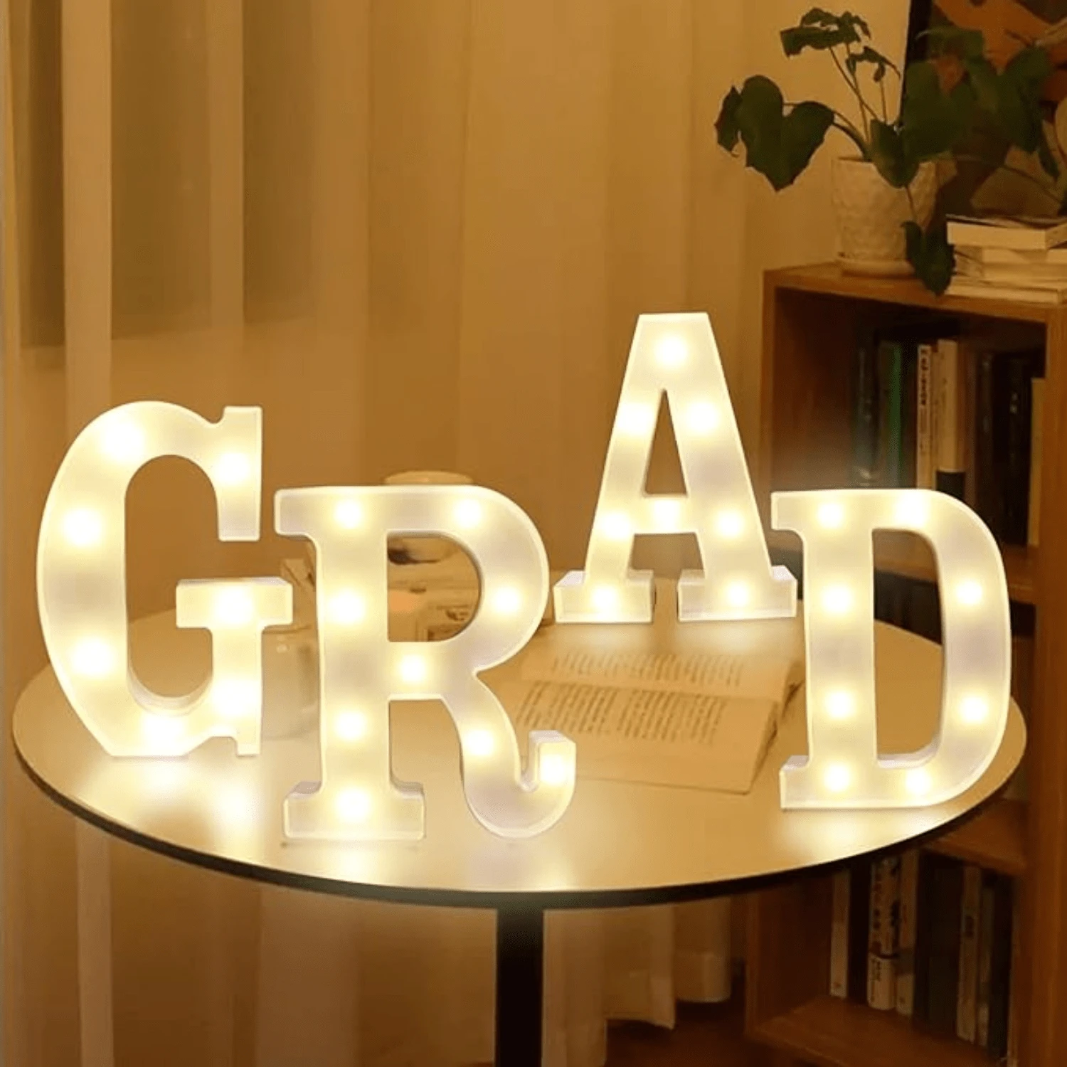 Graduation Decoration 2024, 4-Piece LED Illuminated Letter Grad Sign ...