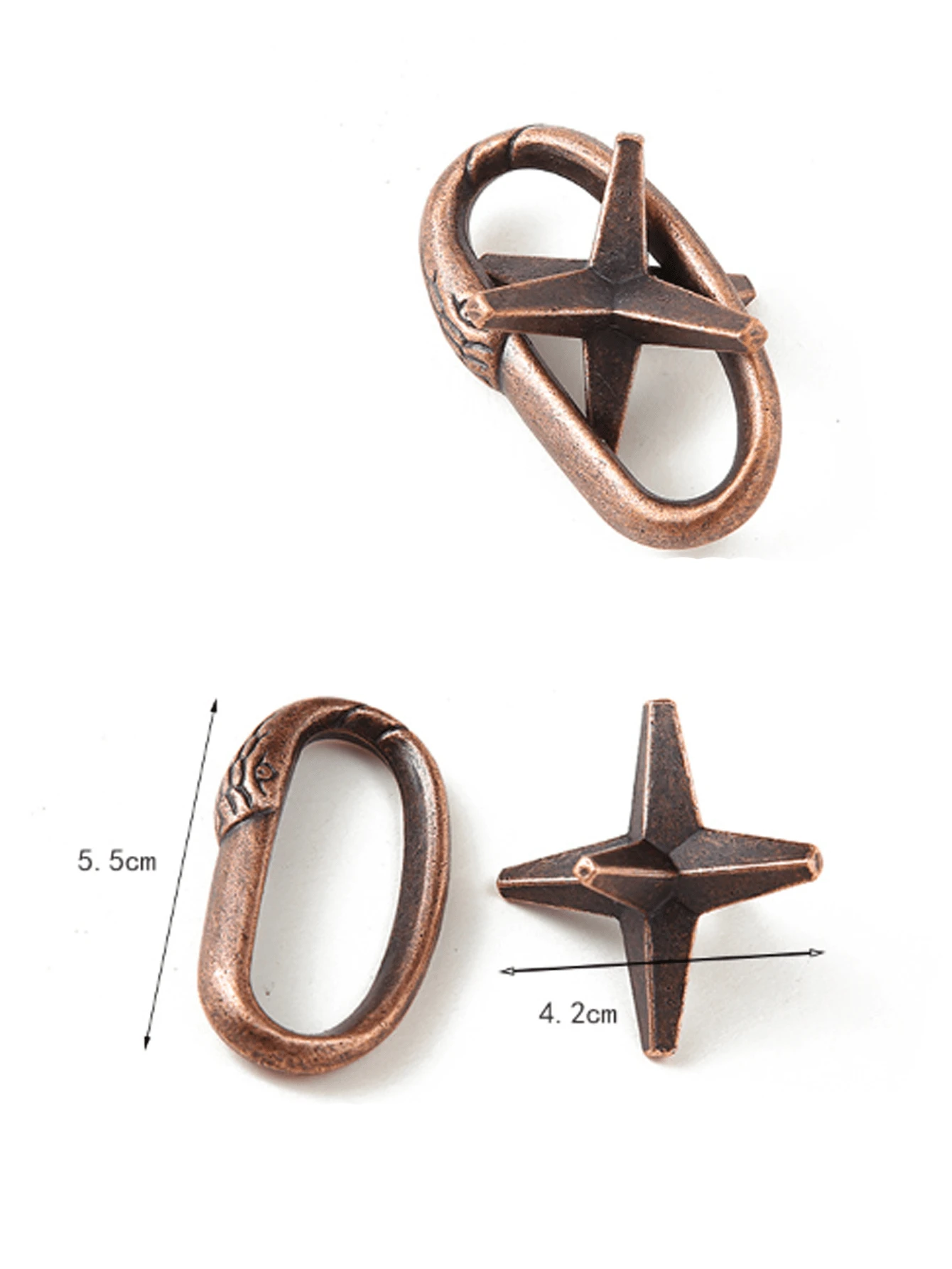 5pcs/Set Alloy Intelligence Unlocking Ring Puzzle Set Nine-Ring Puzzle ...