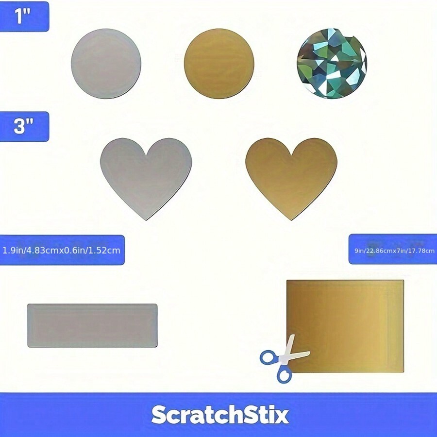 150 Stickers/5 Sheets 1-Inch Scratch-Off Coating Gold Scratch-Off ...