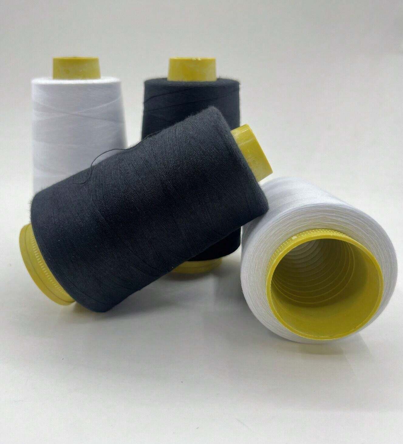 3000m Large Roll 40/2 Black And White Polyester Sewing Thread, Suitable ...