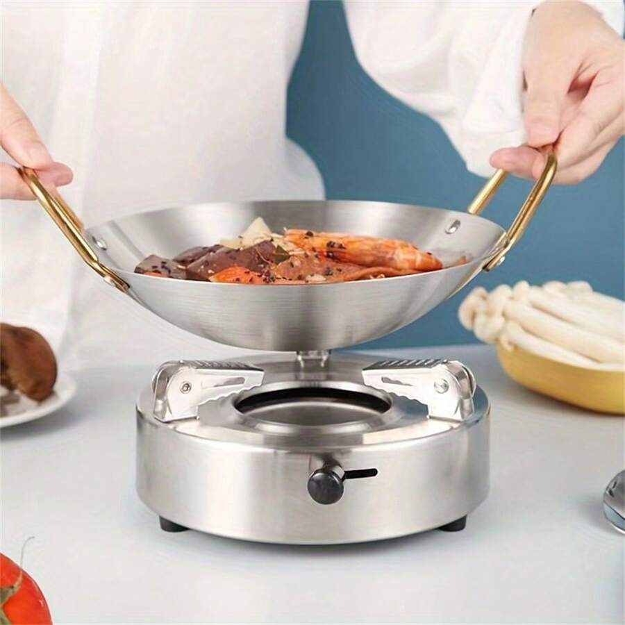 1pc Stainless Steel Dry Pot Bar Tripod Pot Pot Golden Ear Non-Stick Pot ...