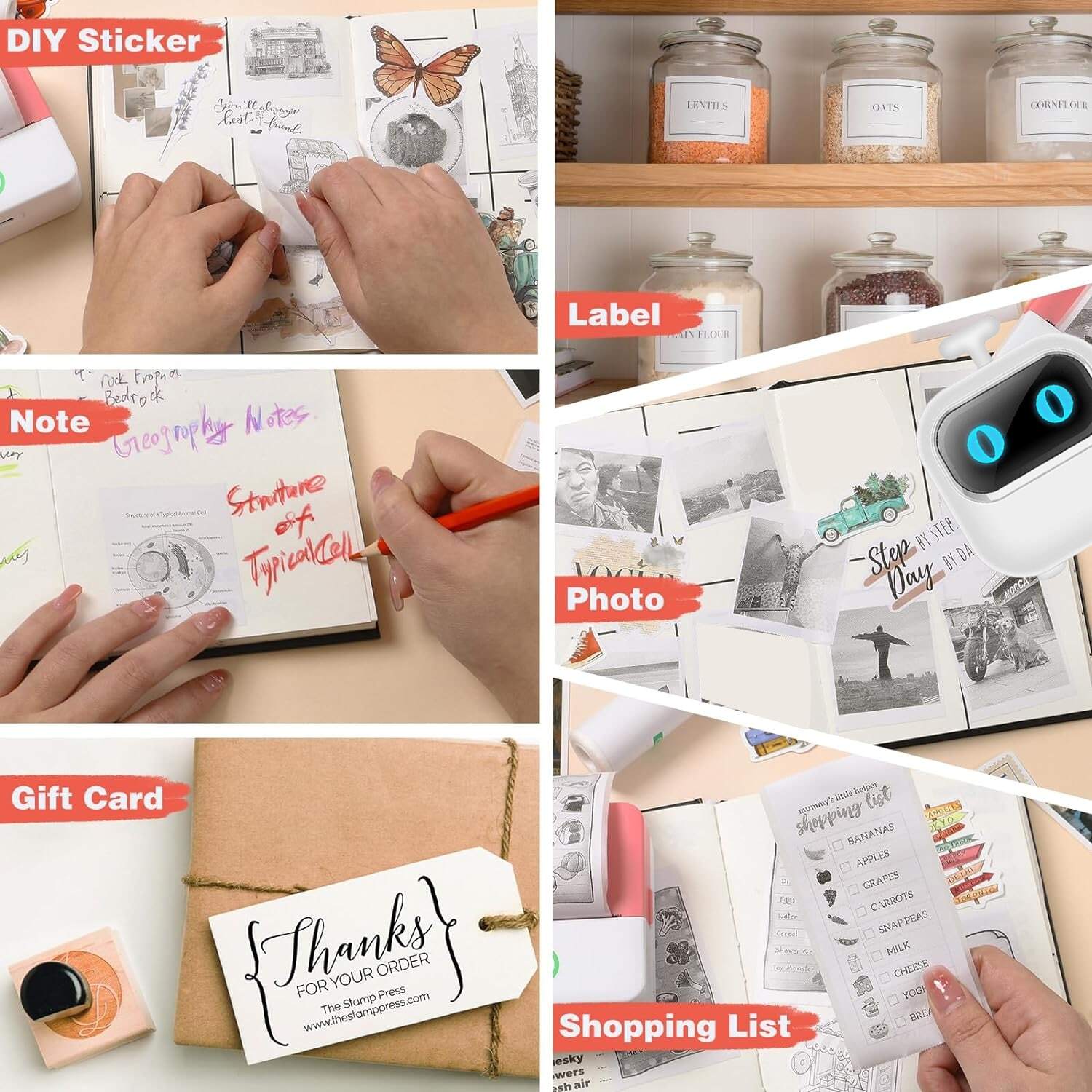 Mini Sticker Printer, Mini Printer Sticker Printer, Memo Label Maker ...