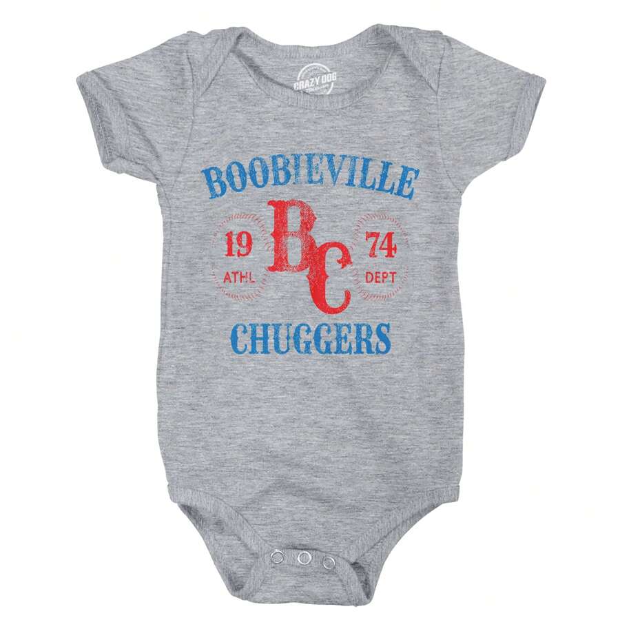 Boobieville Chuggers Baby Bodysuit Funny Best Feeding Baseball Team ...