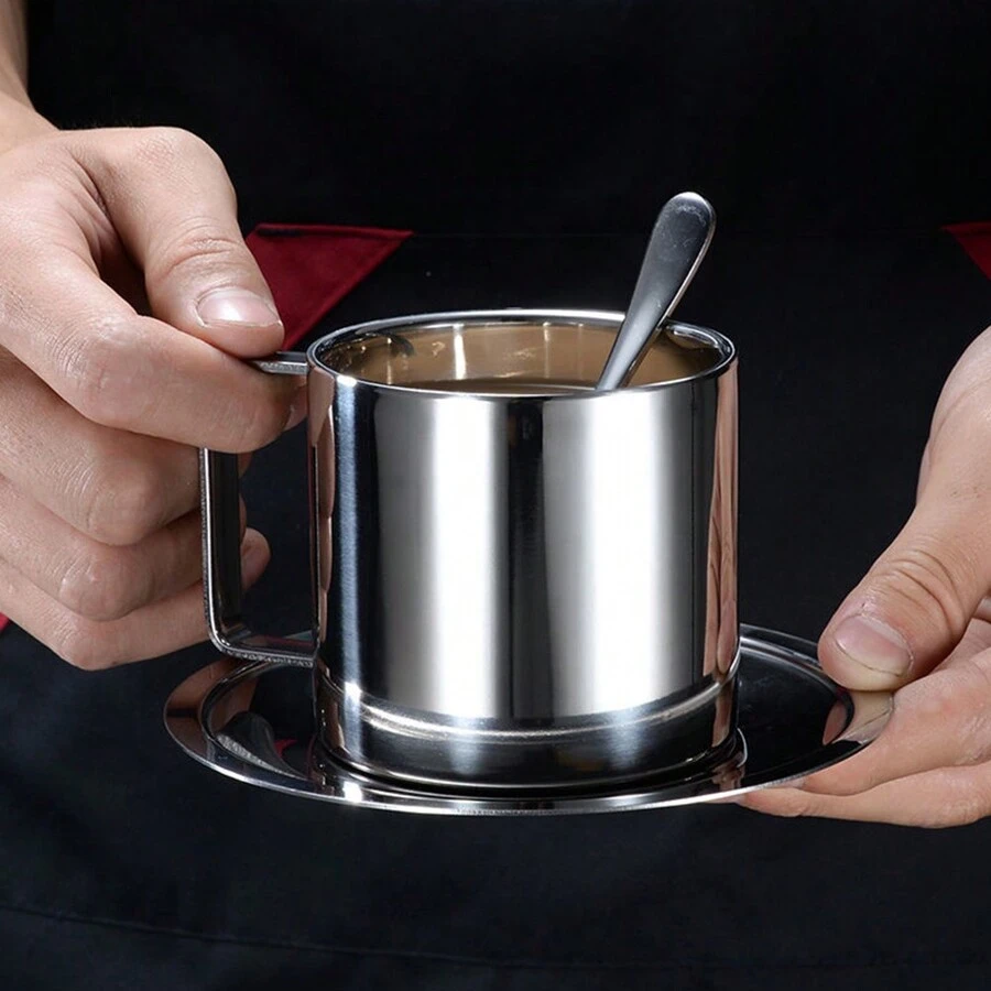 One Stainless Steel Square Coffee Cup With Handle | SHEIN USA