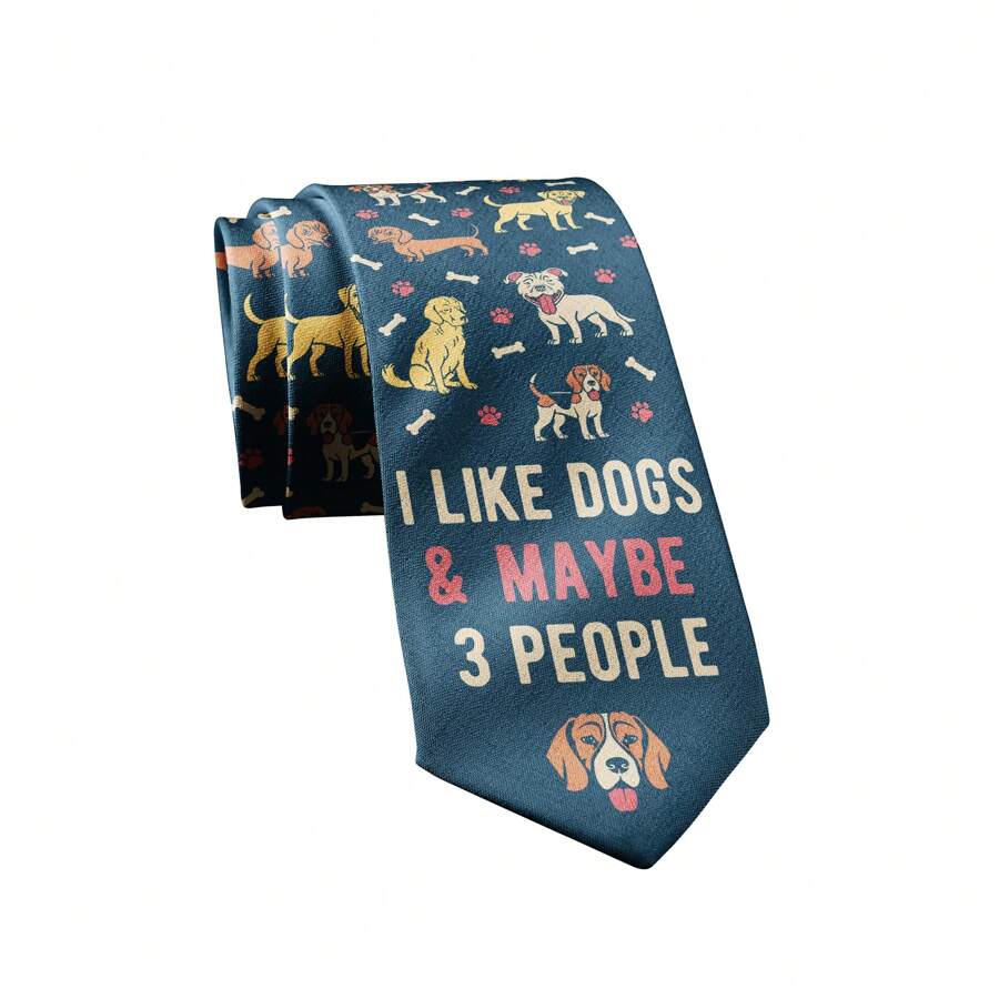I Like Dogs And Maybe 3 People Necktie Funny Neckties For Men Cool Dog ...