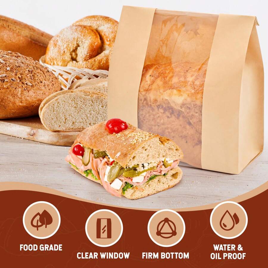 10 Pacco Sacchetti per il pane fatto in casa con Etichette, Grandi ...