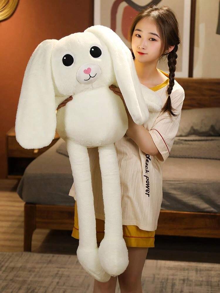 Popular White Rabbit Plush Toy With Stretchable Legs And Bunny Ear ...