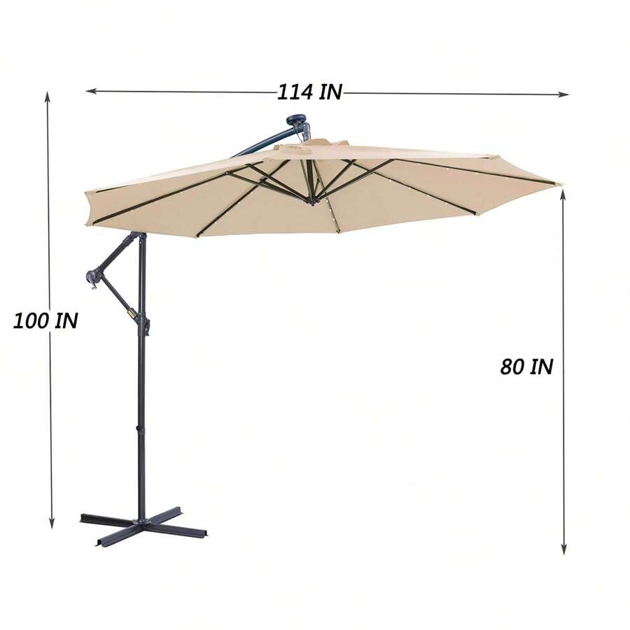 Cantilever Umbrella Replacement Canopy Only Fits 10' With 32 LED Lights ...