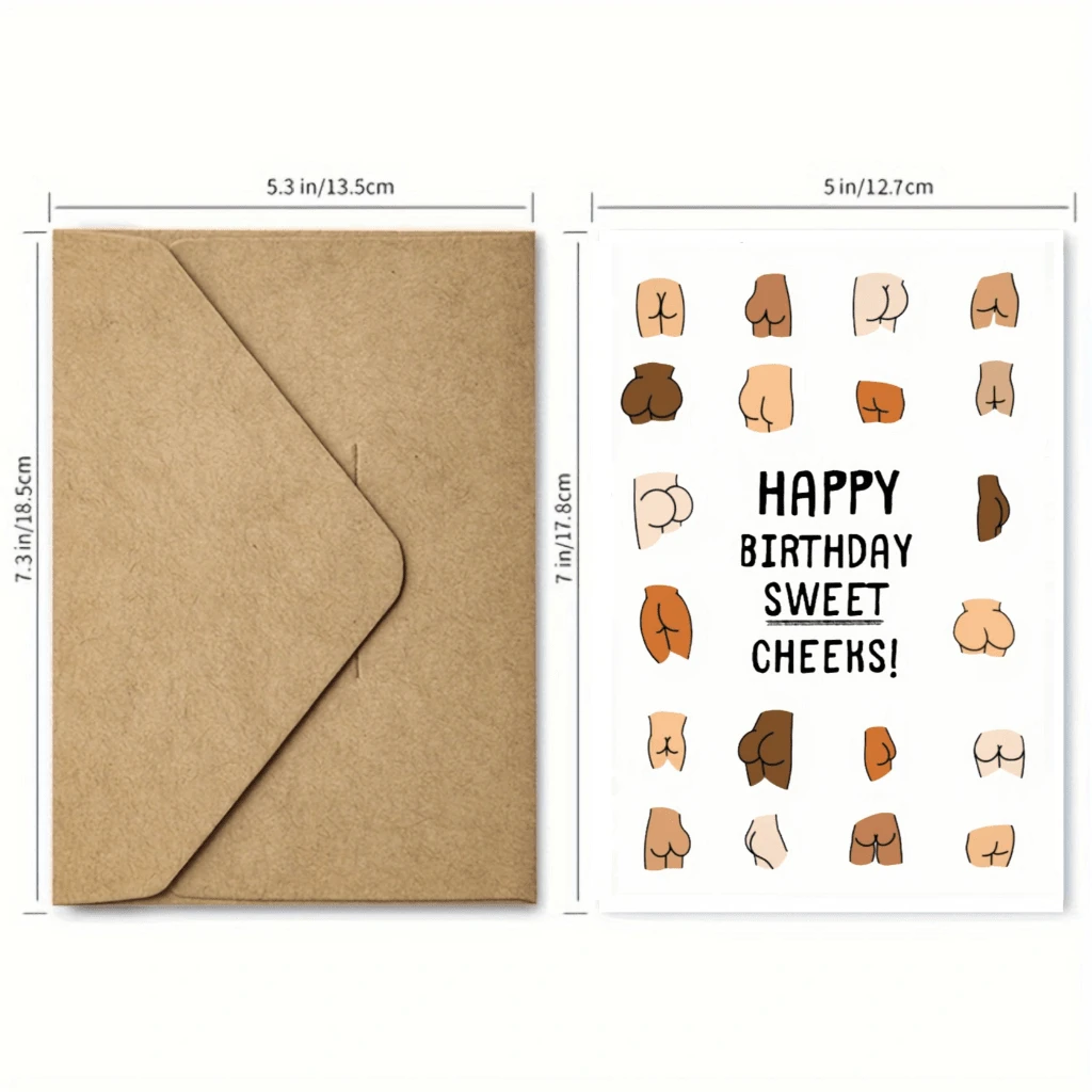 Happy Birthday Sweet Cheeks, Funny Birthday Card, Butt Card For Him ...