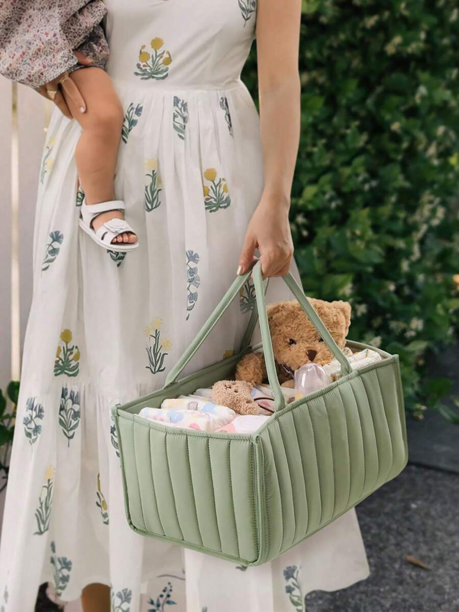 Diaper Bag Large Portable Diaper Caddy Basket-Diaper Organizer Caddy ...