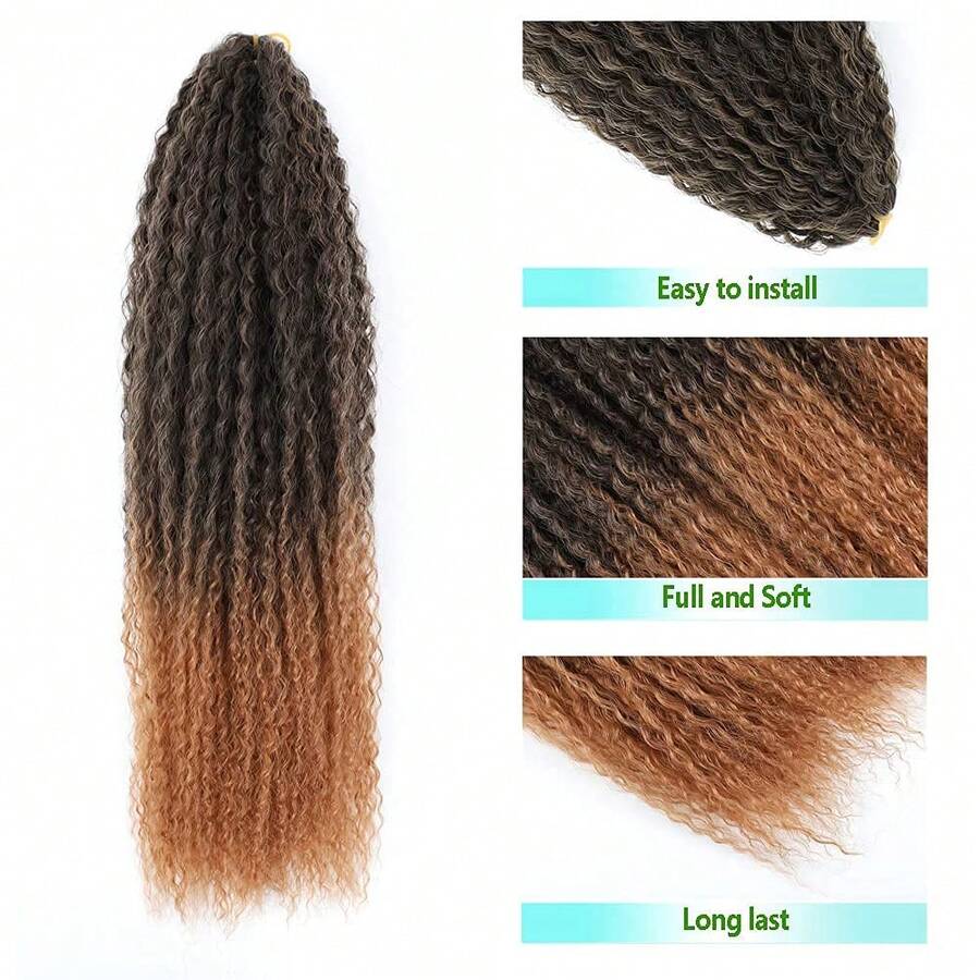 3 Packs Curly Braiding Hair Deep Water Wave Crochet Hair Braids Curly ...