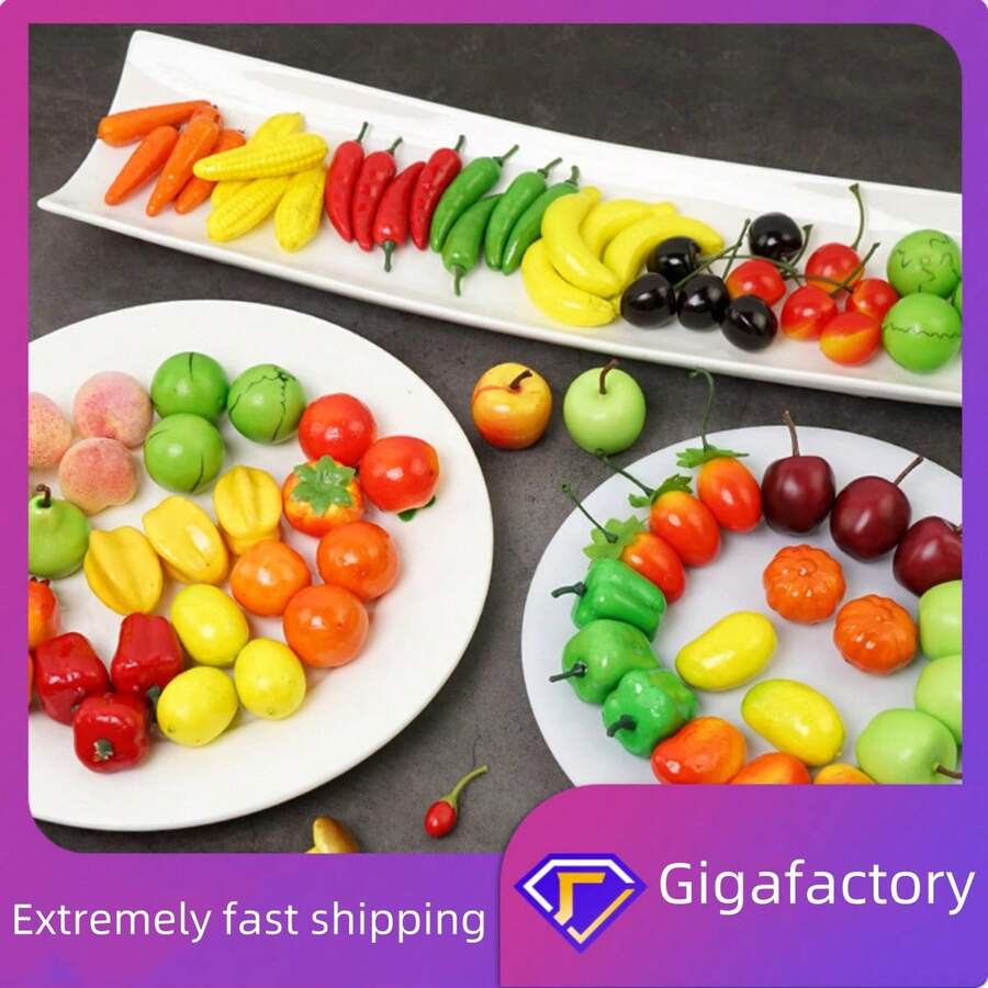 Mini Fruit And Vegetable Model Set Fake Fruit Decoration Prop ...