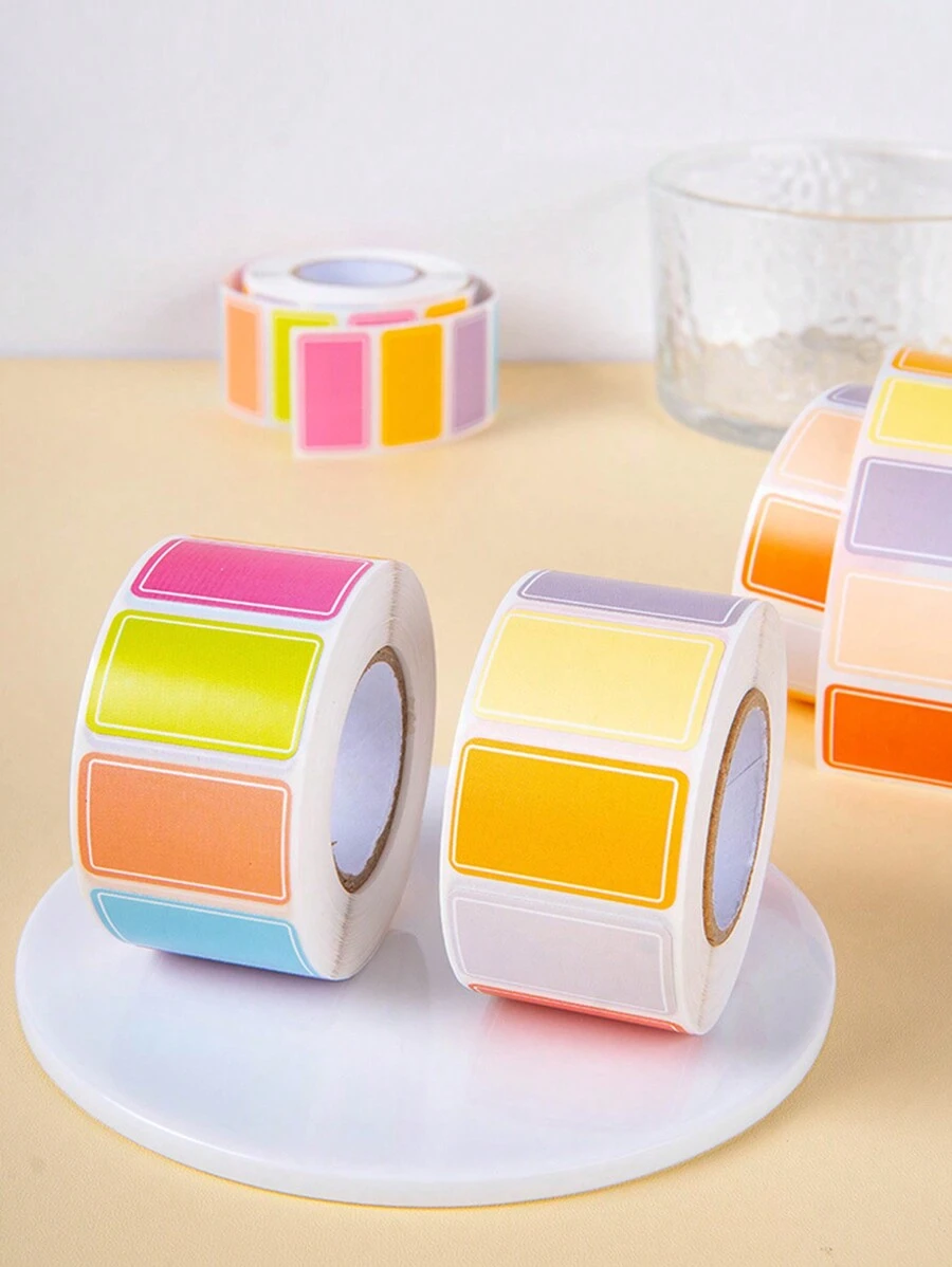 500 Sheets/Roll Colored Self-Adhesive Waterproof Stickers Label For ...