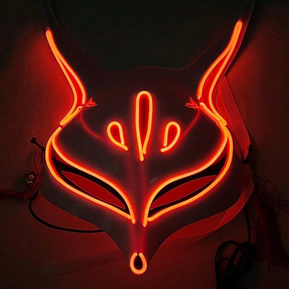 Luminous Mask New Fox Ancient Chinese Costume Nine-Tailed Fox Demon ...