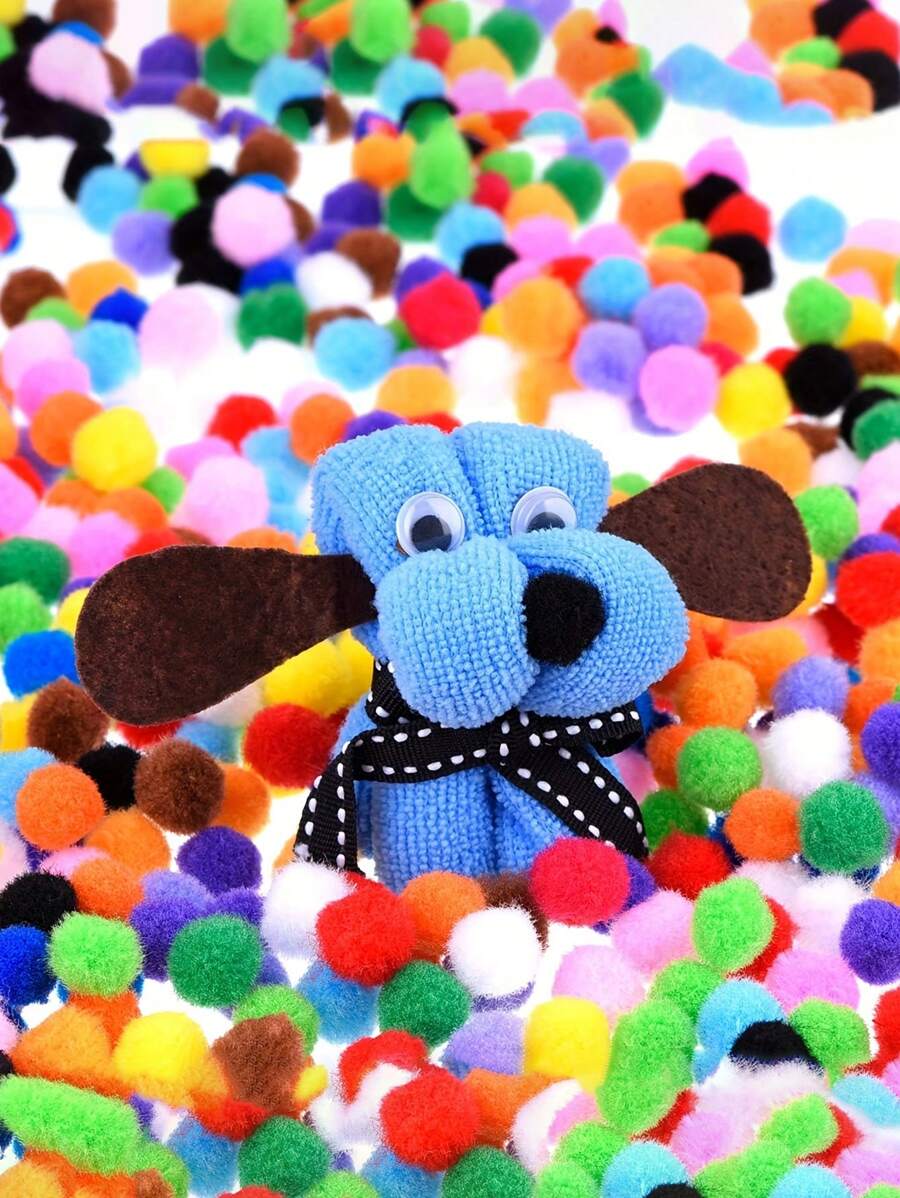 450 Pieces, Fur Balls, Eye Stickers, Pipe Cleaner Crafts, Chenille ...