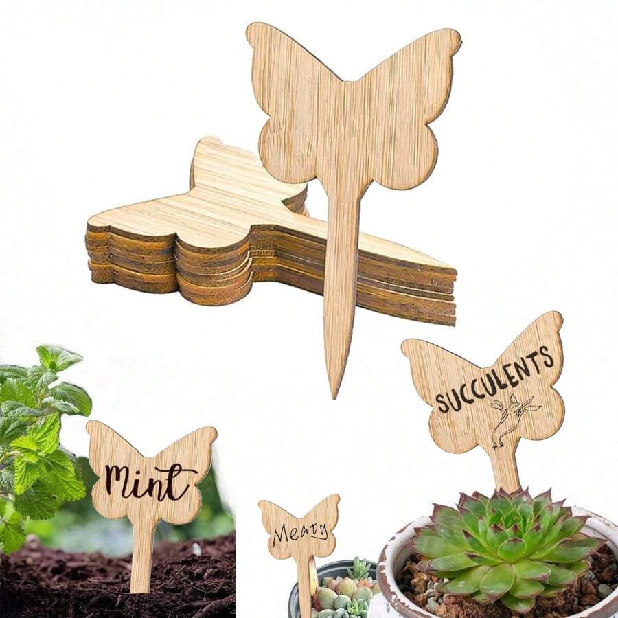 10 Pack Wooden Plant Labels 8 Styles Cute Plant Tags Plant Labels ...